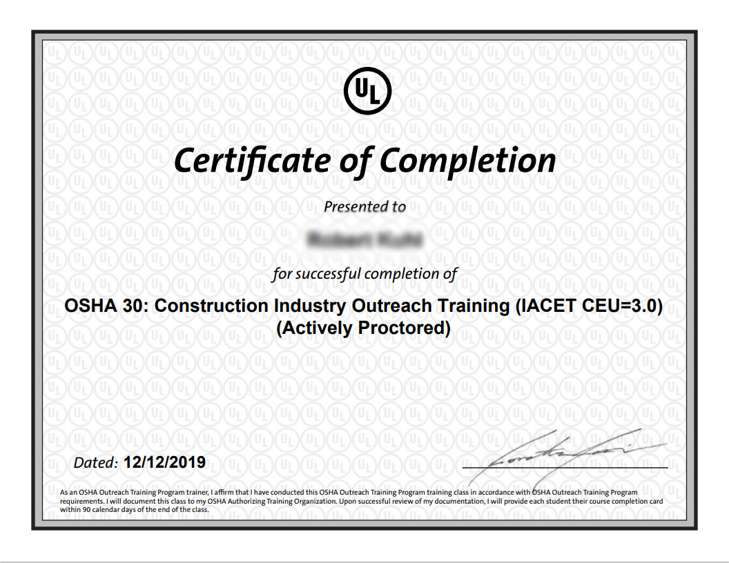 OSHA 30 Hour Construction Training All About It OSHA Outreach Courses